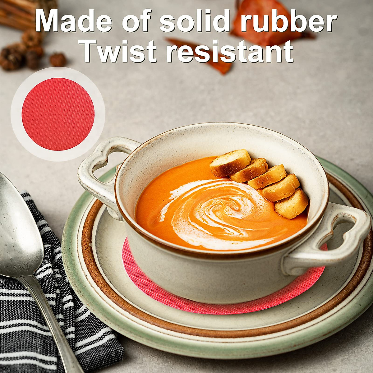 4pcs Jar Opener Gripper Pads, Multifunctional Rubber Jar Gripper Pad Jar Bottle Opener Grippers for Elderly Seniors with Arthritis Weak Hands (Blue, Green, Red, Yellow)