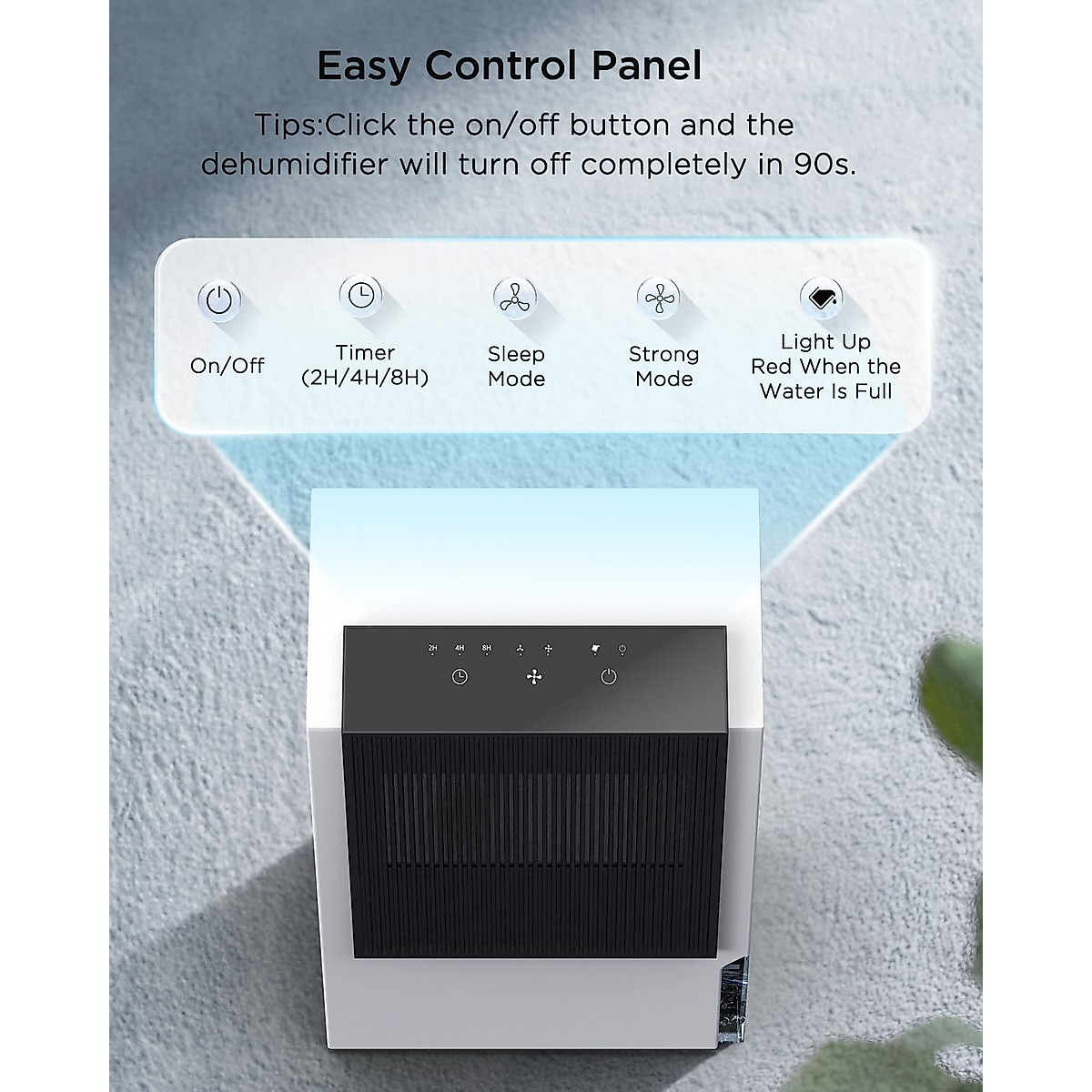 Dehumidifier for Basement with Drain Hose, EasyAcc 2024 Newly [ Rotary 10X Fast Dehumidification/1500 Sq. Ft/Timer/3000ml Per Day] 2 Modes Quiet Portable Dehumidifier for Bedroom Bathroom Large Room