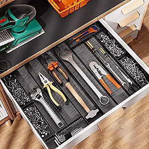 IOAIANIA Kitchen Drawer Organizer, Metal Silverware Utensil Organizer, Deep Mesh Wire, Premium Cutlery Tray for Knives, Forks, Spoons, Makeup Drawer & Utensil Holder