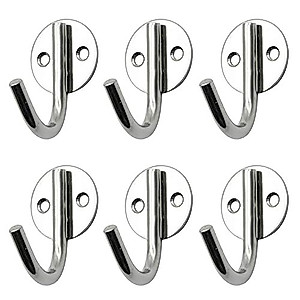 Geenite Stainless Steel Single Wall Hook Round Bottom Towel Coat Clothes Hooks Holders for Bedroom Bathroom Kitchen Fashion Durable 6 pcs