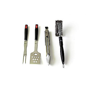 Valdo Home Heavy Duty BBQ Grill Tool Set Stainless Steel Utensils Kit Locking Tongs, Spatula, Fork, Barbecue Grill Cleaning Brush - Barbecue Grilling Accessories