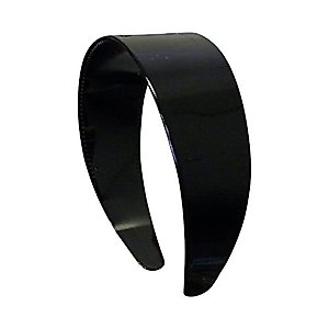Motique Accessories 2 Inch Hard Plastic Headband with Teeth Women and Girls wide Hair band (Black)