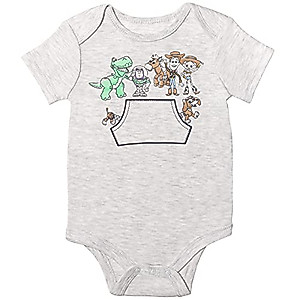 Disney Pixar Toy Story Baby Boys 5 Piece Bodysuit Pants Set Yellow/Grey/Oatmeal 24 Months
