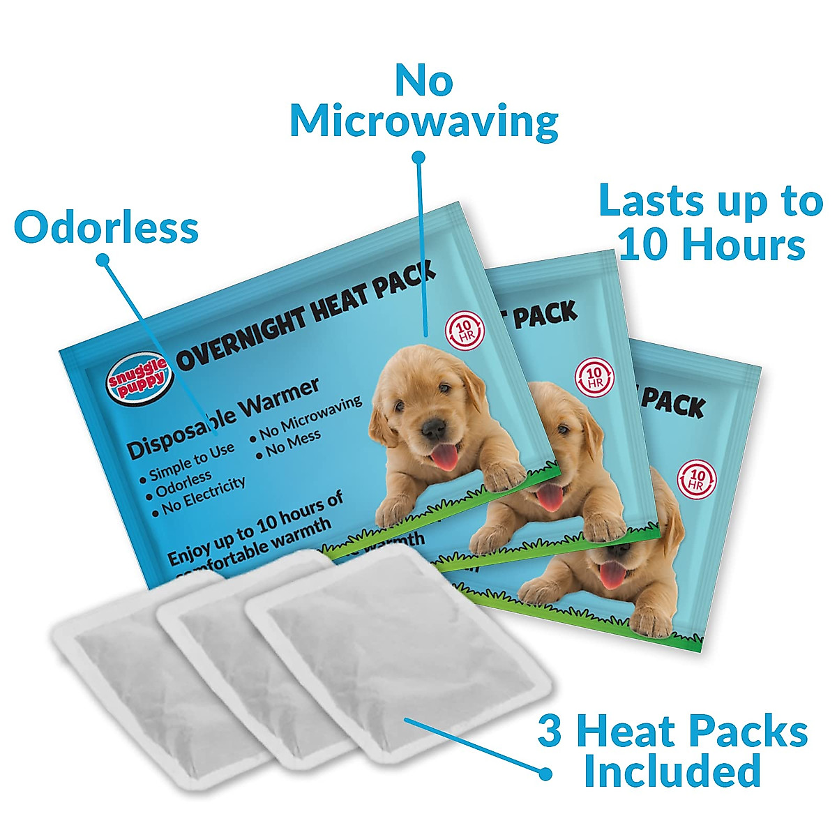 Snuggle Puppy Plus with 3 Heat Packs & All New Smartbeat Motion Activated RealFeel Heartbeat, Pet Anxiety Relief and Calming Aid - Comfort Toy for Behavioral Training (Doodle)