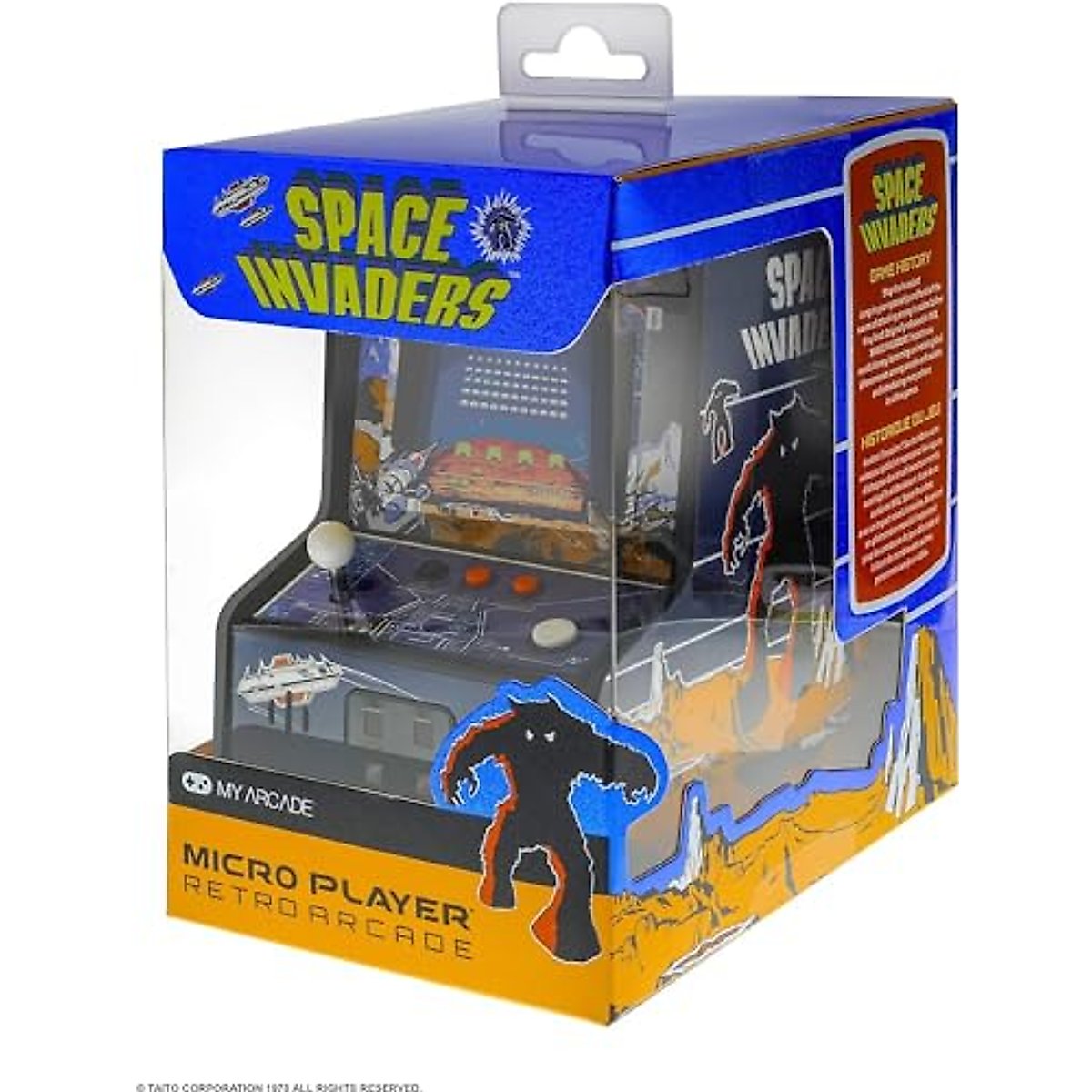 My Arcade Space Invaders Micro Player: Mini Arcade Machine Video Game, Fully Playable, 6.75" Collectible Premium Edition