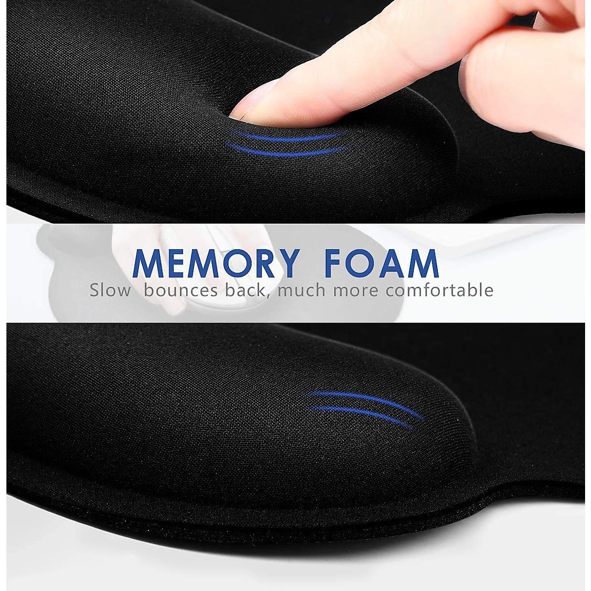 Ergonomic Mouse Pad 3 Pack with Wrist Rest Support, Round Gaming Mousepad with Smooth Surface & Non-Slip Rubber Base for Computer, Laptop, Office, Comfortable Memory Foam for Wrist Cushion
