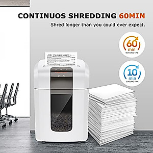 Bonsaii Evershred Pro 6-8 Sheets Super Micro-Cut Paper Shredder, 60 Mins Non-Stop Running, P-5 High Security, Ultra-Quiet Home Office Shredder for Documents/Mails/CDs/Cards, 4.2 Gallons Pullout Bin