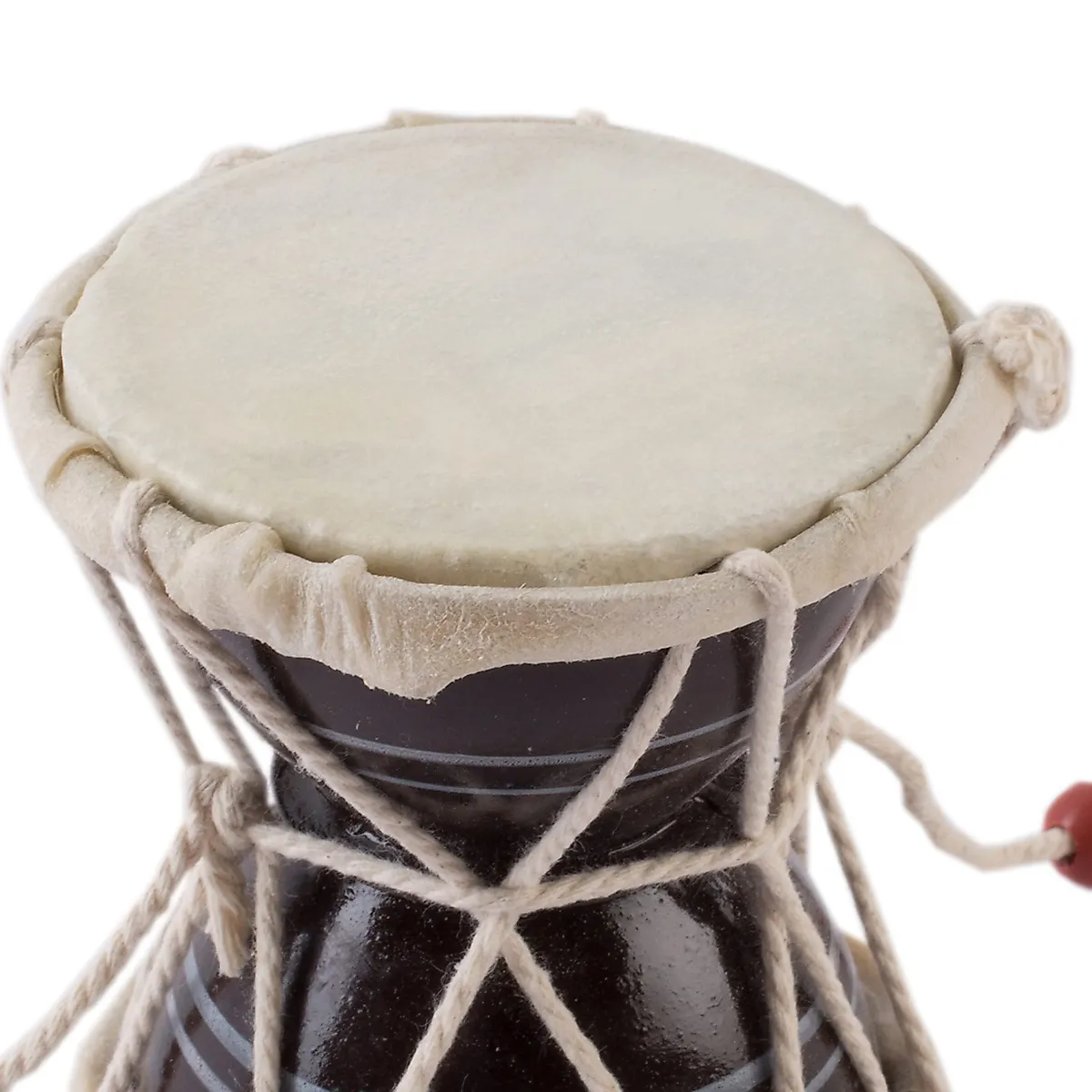 Handmade Wooden & Leather Classical Indian Folk Dumroo Damroo Damaru Hand Drum Set Percussion Decorative Collectible Showpiece World Musical Instruments (Brown)