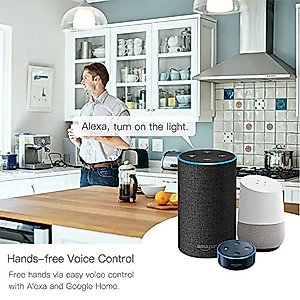 RODOT 10A KR2201WB Wi-Fi Wireless Smart Basic Switch for Smart Home Smart Life APP Compatible with Alexa & Google Home Assistant No Hub Required Support DIY Module (5-Pack)