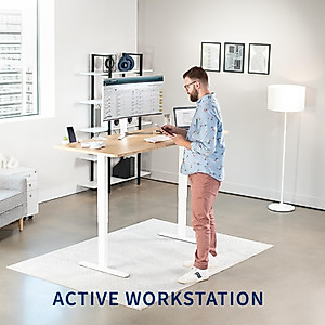 VIVO Electric Stand Up Desk Frame, DIY Workstation, Frame Only, Dual Motor Ergonomic Standing Height Adjustable Base with Memory Controller, White, DESK-E-200W