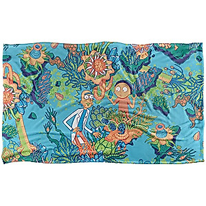 Rick and Morty Botanical Space Silky Touch Super Soft Throw Blanket 36" x 58",Multi Multicolor