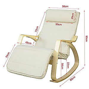 Haotian Comfortable Relax Rocking Chair with Foot Rest Design, Lounge Chair, Recliners Poly-Cotton Fabric Cushion,FST16-W,White Color
