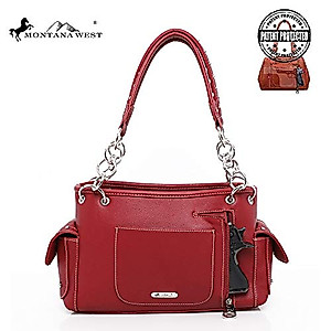Montana West American Pride Flag Satchel Handbags Patriotic Tote Bags Handgun Concealed Carry Purses for Women US04G-8085RD
