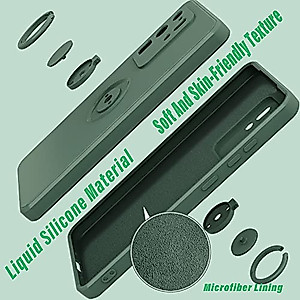 AYMECL S20 Ultra Case,Galaxy S20 Ultra Case, 360° Ring Holder Slim Silicone Soft Rubber Hybrid Hard Protection Shockproof Bumper Non-Slip Cover for Samsung Galaxy S20 Ultra 5G 6.9",ArmyGreen