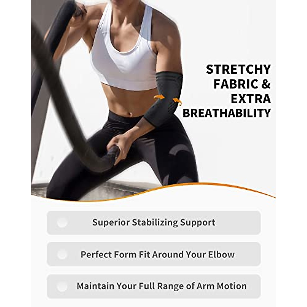 CAMBIVO 2 Pack Elbow Brace for Tendonitis, Tennis Elbow Compression Support Sleeve for Golfers Elbow Pain Relief, Arthritis, Bursitis, Workout, Weightlifting