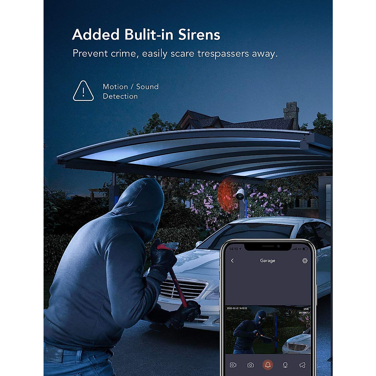 nooie Outdoor Security Camera Baby Monitor with Camera