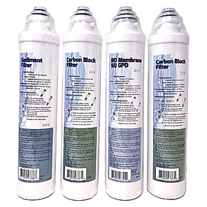 QCRO Complete Replacement Filter Kit 50 GPD for Pura/Aqua flo