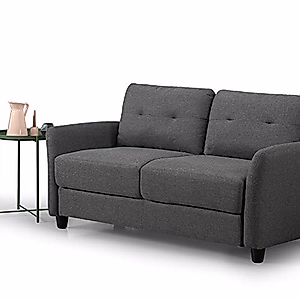 ZINUS Ricardo Loveseat Sofa / Tufted Cushions / Easy, Tool-Free Assembly, Dark Grey