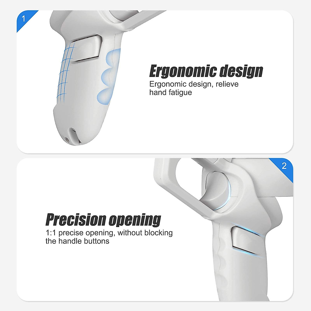 Esimen Grips Accessories for Oculus Quest 2 Grip Stock Controller Protective Shell Enhanced Gaming Experience, Arizona Sunshine Robo Recall PavlovOnward Game Accessorie (White)