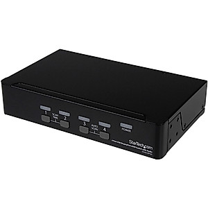 StarTech.com 4 Port DisplayPort KVM Switch w/ Audio - USB, Keyboard, Video, Mouse, Computer Switch Box for 2560x1600 DP Monitor , TAA (SV431DPUA)