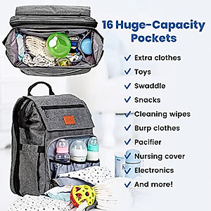 PILLANI Baby Diaper Bag Backpack for Boys& Girls,Diaper Backpack,Baby Registry Search,Newborn Essentials Gifts