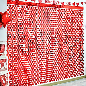 LOLStar 3 Pack Red Heart Birthday Party Decorations, 3.3x6.6ft Foil Fringe Tinsel Curtain Photo Backdrop Streamer for Baby Shower, Bachelorette, Bridal Shower, Wedding, Engagement, Valentines Party