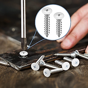 #8 White Screws Wood White Sheet Metal Screw Thread Truss Head Fast Self Tapping White Pan Cabinet Screws Wood Work for Wall Plates, 1/2 Inch, 3/4 Inch, 1 Inch (120)