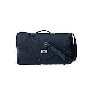 Little Unicorn 5'x5' Outdoor Family Picnic & Beach Blanket | Durable & Water-Resistant Fabric | Compact Fold & Easily Wipes Clean | Zipper Pocket (Navy Plaid)