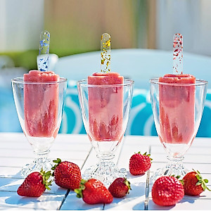 20 Pieces Reusable Acrylic Popsicle Sticks 4.5 Inch Popsicle Mold Sticks for DIY Ice Pop, Cake Pop,Candy Desert Making Crafts (Colorful)