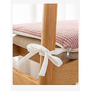 Dining Chair Pads Breathable Memory Foam Non-Slip 17.7" x 17.7" x 1.4" Home Kitchen Office Square Seat Cushions with Ties and Machine Washable Covers (4,Blue)