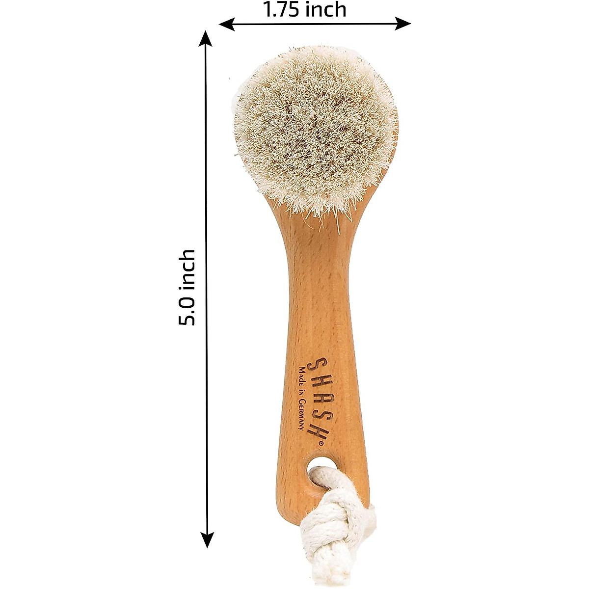 Since 1869 Hand Made in Germany - Sustainable Exfoliating Face Brush, Scrub Cleansing Brush, Exfoliates Skin to Help Reduce Flaking, Fine Lines, Supports Glowing Complexion (Medium Horse Hair Bristle)