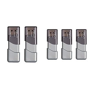 PNY 128GB Turbo Attaché 3 USB 3.0 Flash Drive, 2-Pack & PNY 64GB Turbo Attaché 3 USB 3.0 Flash Drive 3-Pack
