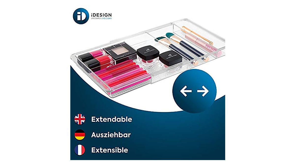 iDesign Expandable Vanity Organizer - Clear Storage Solution