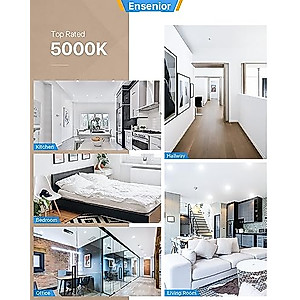 Ensenior 12 Pack 6 Inch Ultra-Thin LED Recessed Ceiling Light with Junction Box, 5000K Daylight, 12W 110W Eqv, Dimmable Can-Killer Downlight, 1050LM High Brightness - ETL and Energy Star Certified