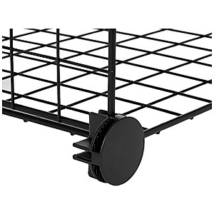 Amazon Basics 6-Cube Wire Grid Storage Shelves, 14" x 14" Stackable Cubes, Black