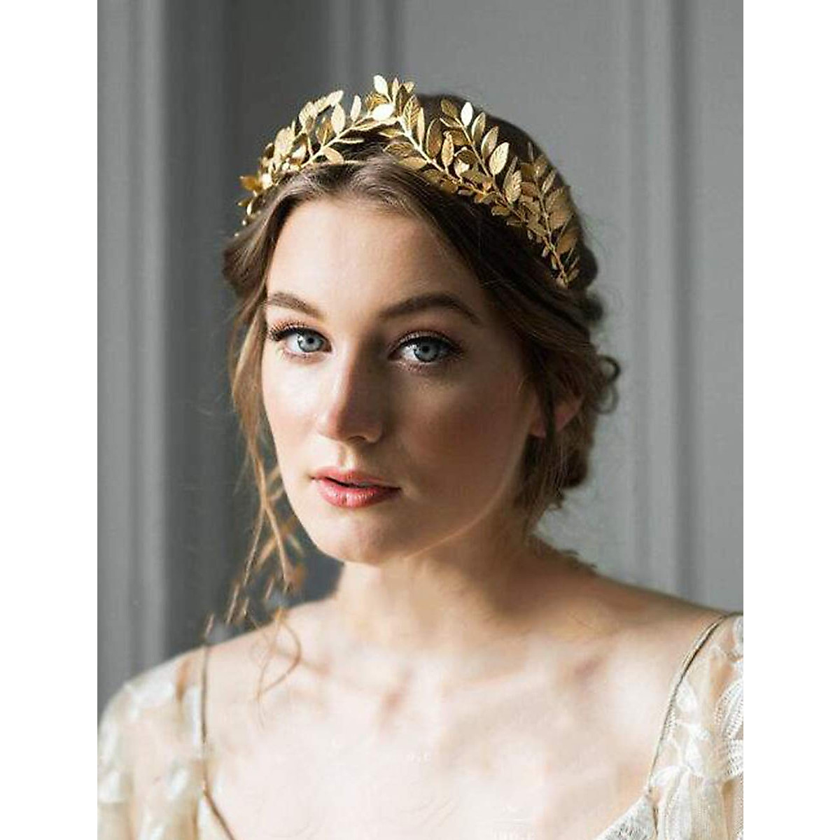 Chargances Bridal Gold Leaf Crown Headband Bridal Tiara Gold Leaf headpiece for Wedding Prom Festival Bridesmaid Hair Accessoriecs(Gold)