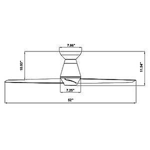 Slim Smart Indoor and Outdoor 3-Blade Flush Mount Ceiling Fan 52in Brushed Aluminum with 3500K LED Light Kit and Remote Control works with Alexa, Google Assistant, Samsung Things, and iOS or Android App