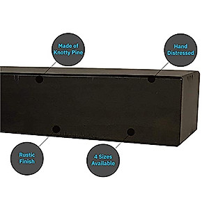 MANTELSDIRECT Dakota Floating Pine Wood Fireplace Mantel Shelf - Coffee Bean Color 72" Beautiful Wooden Rustic Shelf Perfect for Electric Fireplaces and More! Mantels Direct