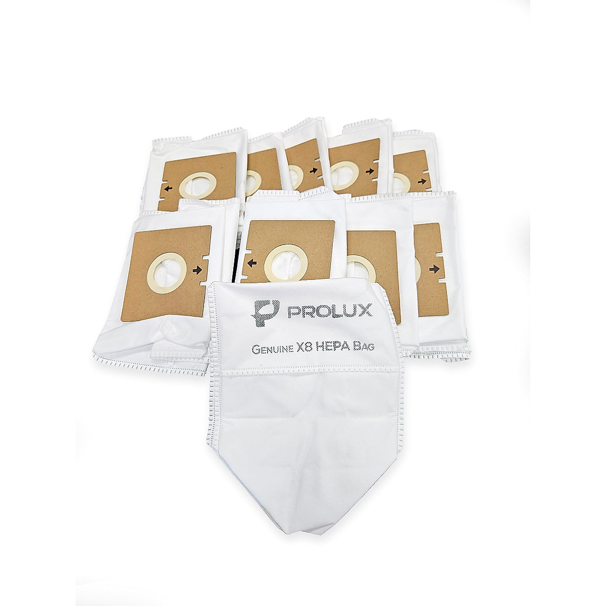 10pk Bags for Prolux X8 Backpack Vacuum Cleaner, Genuine HEPA Filtration, Direct Fit, Disposable, Designed in the USA