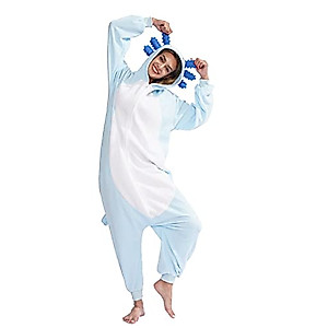 XIGUAGUO Adult Onesie Axolotl Cosplay Costume Animal Plush Homewear Sleepwear Jumpsuit for Men Women Girls Boys Teens