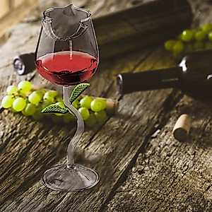 MEUMITY 2 PCS Rose Shaped Cocktail Cup,Creative Flower Shaped Red Wine Glasses with Lifelike Leaves Multifunctional Fashion Household Cups for Wedding Birthday Bar Party,Pink