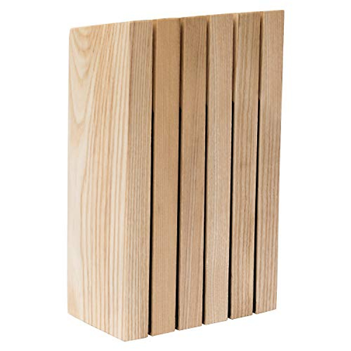 BergHOFF Ron Ash Wood Angled Knife Storage Block, 15 x 8.5 x 26 cm, Beige