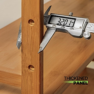 Magshion 2-Tier Bamboo Open Bookshelf Adjustable Multifunctional Shelving Unit Freestanding Shelf, 36" Length Storage Rack Display Stand for Home and Office (Natural)