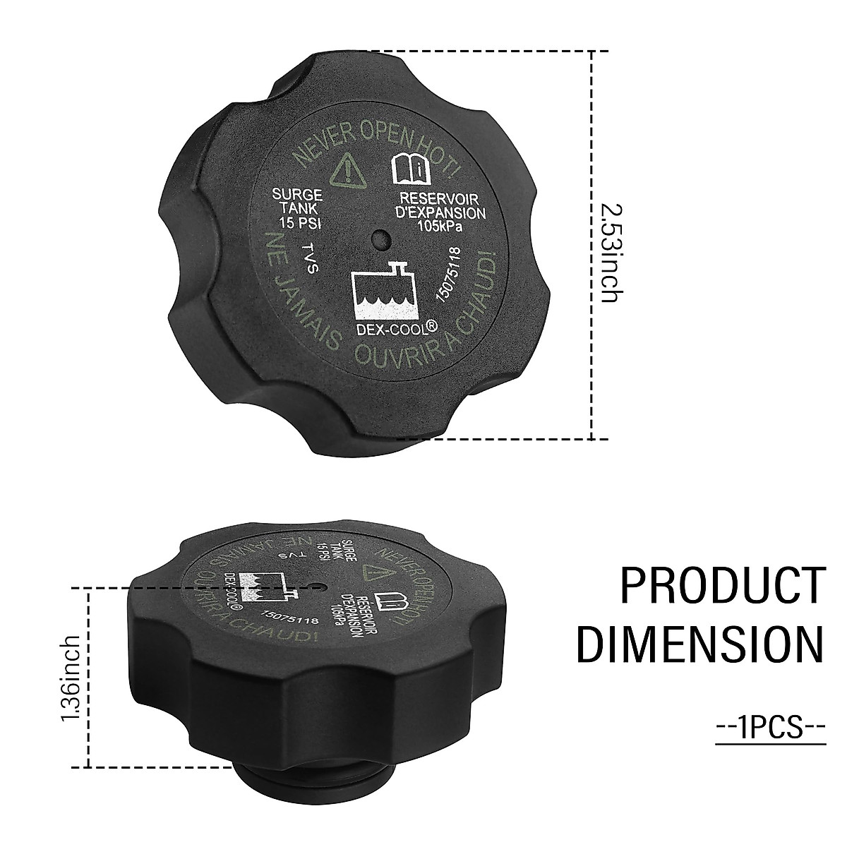 carleef Car Radiator Coolant Reservoir Cap,Replaces OEM#15075118 Radiator Cover for Old Radiator,Car Accessories Radiator Covers Compatible with Chevy Pontiac Buick GMC Cadillac Saturn