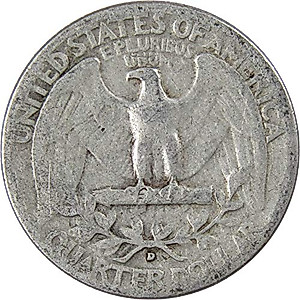 1941 D Washington Quarter AG About Good 90% Silver 25c US Coin Collectible