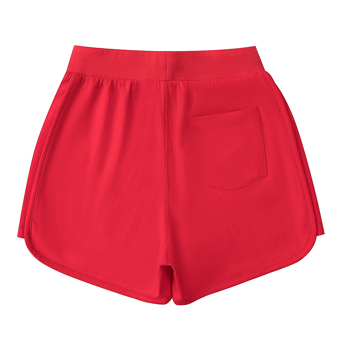 ALAVIKING Girls Cotton Shorts Athletic Running Shorts with Elastic Waistband Workout Shorts for Girls Size 3-12 Years (Red-l)