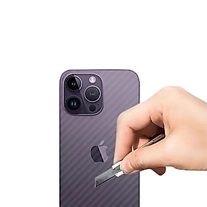 For iPhone 14 Pro Max Back Screen Protector 3D Carbon Fiber Ultra Thin Protective Film-2 packs-Transparent