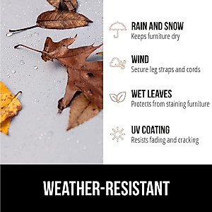 Gorilla Grip Heavy Duty Waterproof Medium Outdoor Chair Cover, 2 Pack, 36 Inch, Adjustable Patio Furniture Covers for Winter, Keep Cushions Dry, Protects from Sun, Snow, Rain, Windproof, UV Coated