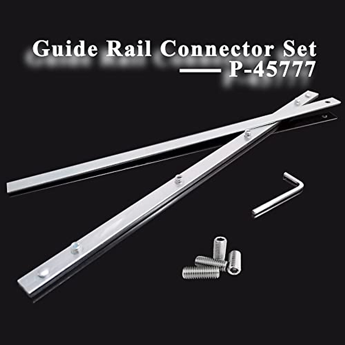 Guide Rail Connector Set P-45777 for Makita Track Saw Long Cuts， Also Compatible with Festool, Fit for DeWalt, Fit in Integrated Guide Rail T-Slots for Secure Cutting, 2 PCS, Sliver