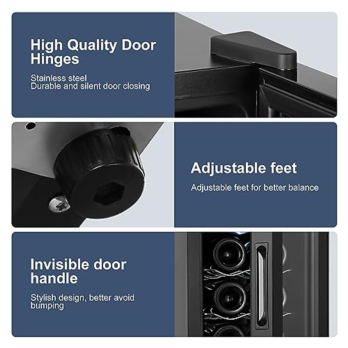 Mini Wine Fridge, 8-Bottle Small Wine Cooler, Wine Cooler Refrigerator With Removable Shelves Interior Lighting Digital Touch Control, And Private Reserve Wine Cellar For Home, Office, Bar